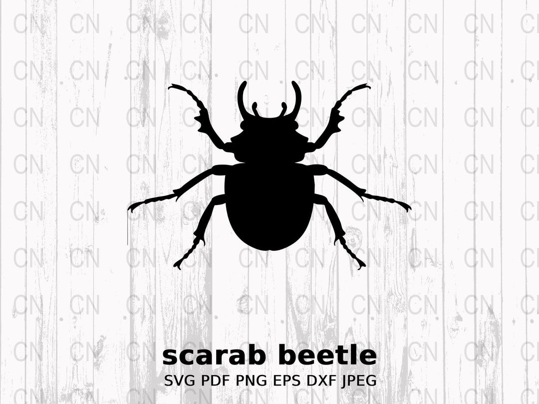 Scarab Beetle Silhouette SVG, Scarab Insect Clipart, Egyptian Beetle ...