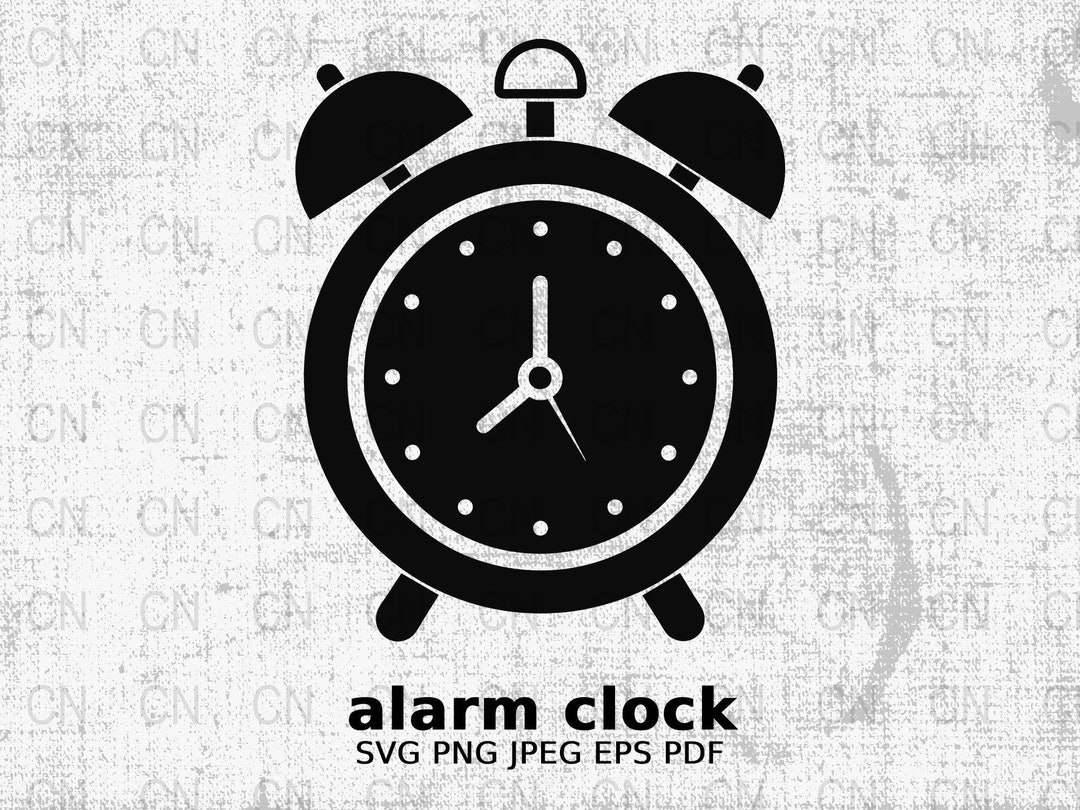 Alarm Clock Silhouette SVG, Timepiece Clipart, Morning Routine Vector ...