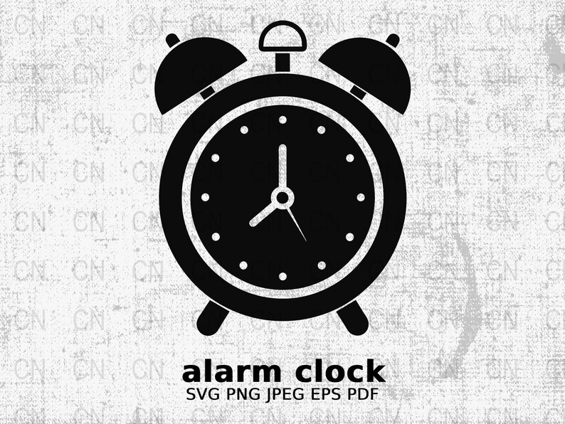 Alarm Clock Silhouette SVG, Timepiece Clipart, Morning Routine Vector ...