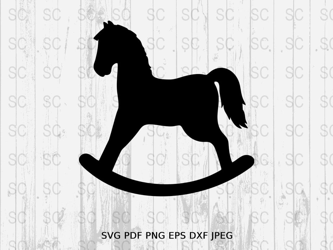 Rocking Horse SVG, Vintage Toy Clipart, Baby Shower Cut File, Nursery ...