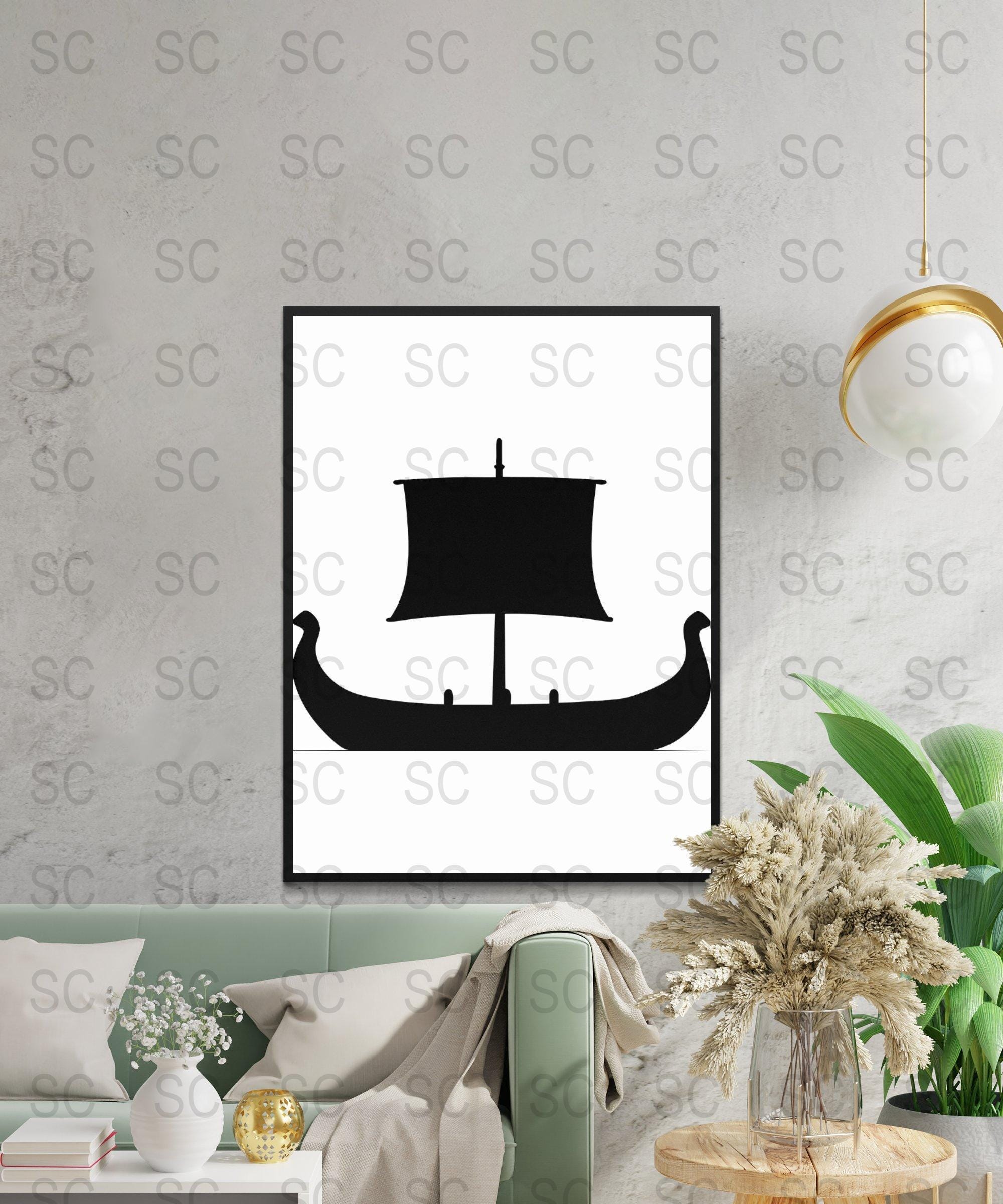 Viking Longboat Silhouette SVG, Norse Ship Clipart, Historical Vessel ...