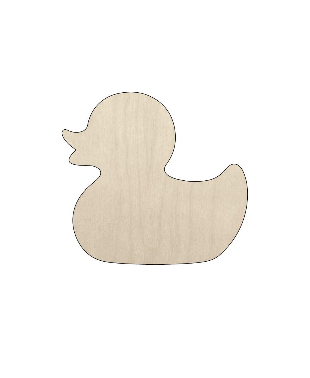 Rubber Duck Wooden Cutout Blank, Unfinished Wood Duck Shape for Crafts ...