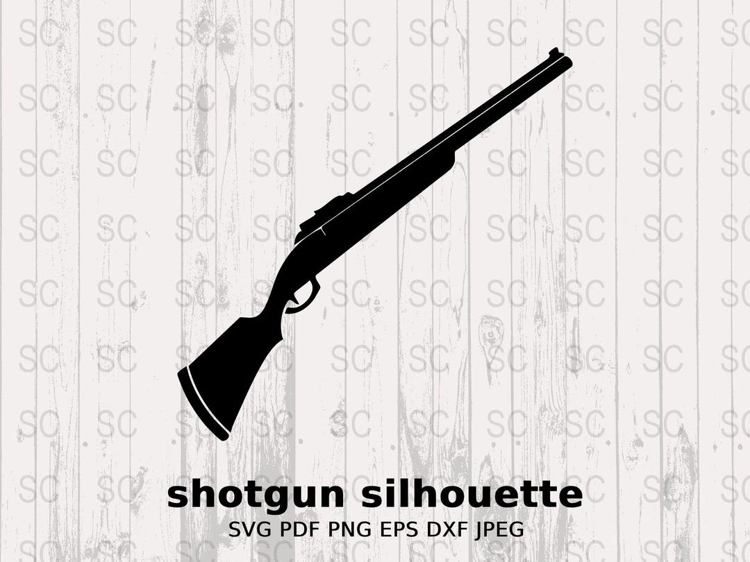 Shotgun Silhouette SVG, Firearm Icon Clipart, Shotgun Gun Cut File ...