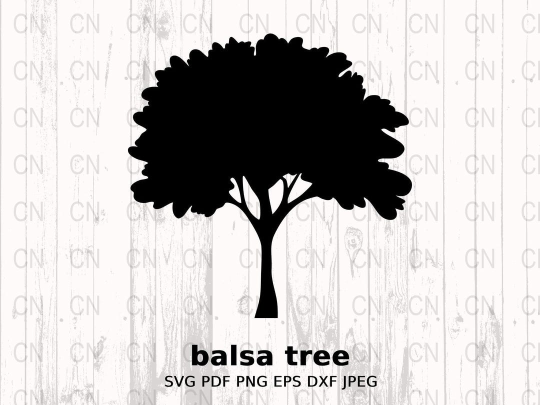 Balsa Tree Silhouette SVG, Tropical Tree Clipart, Nature Vector ...
