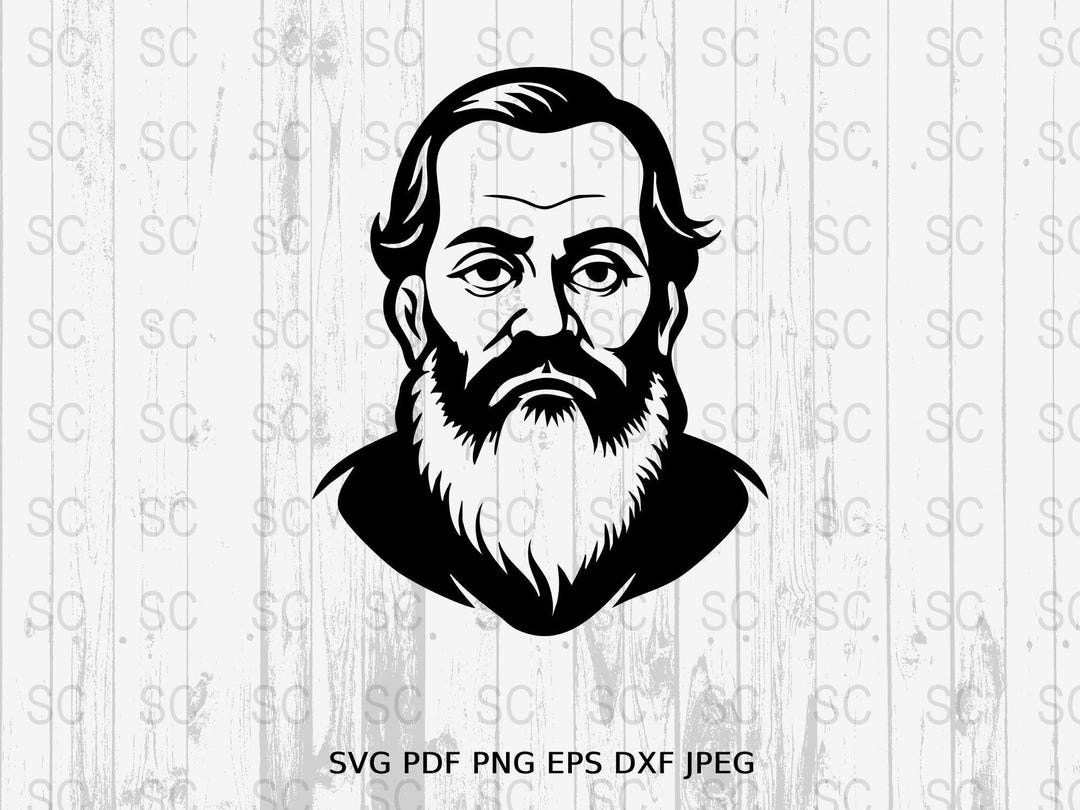 Galileo Galilei Silhouette SVG, Italian Scientist Clipart, Astronomical ...