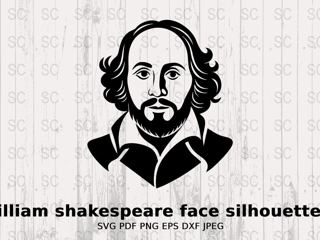 William Shakespeare Silhouette SVG, Literary Icon Clipart, Famous ...