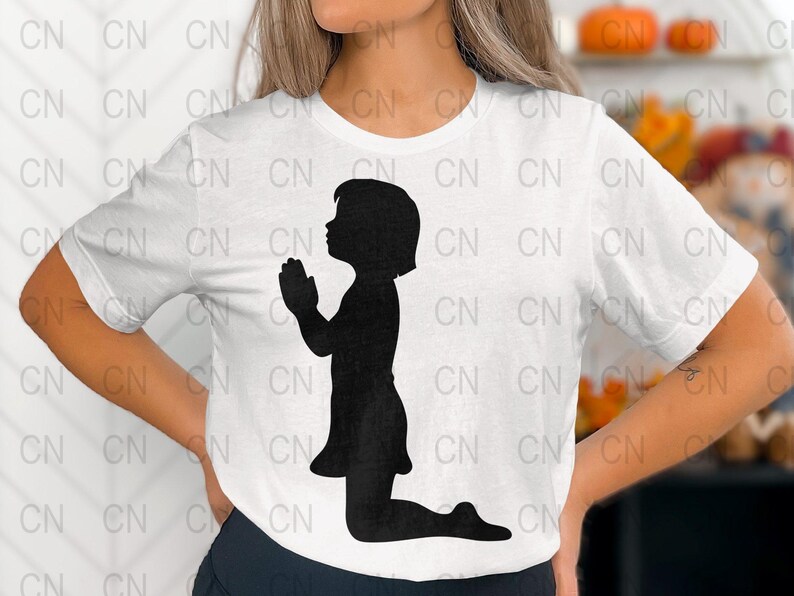 Praying Child Silhouette,praying Child SVG, Religious Silhouette, Faith ...