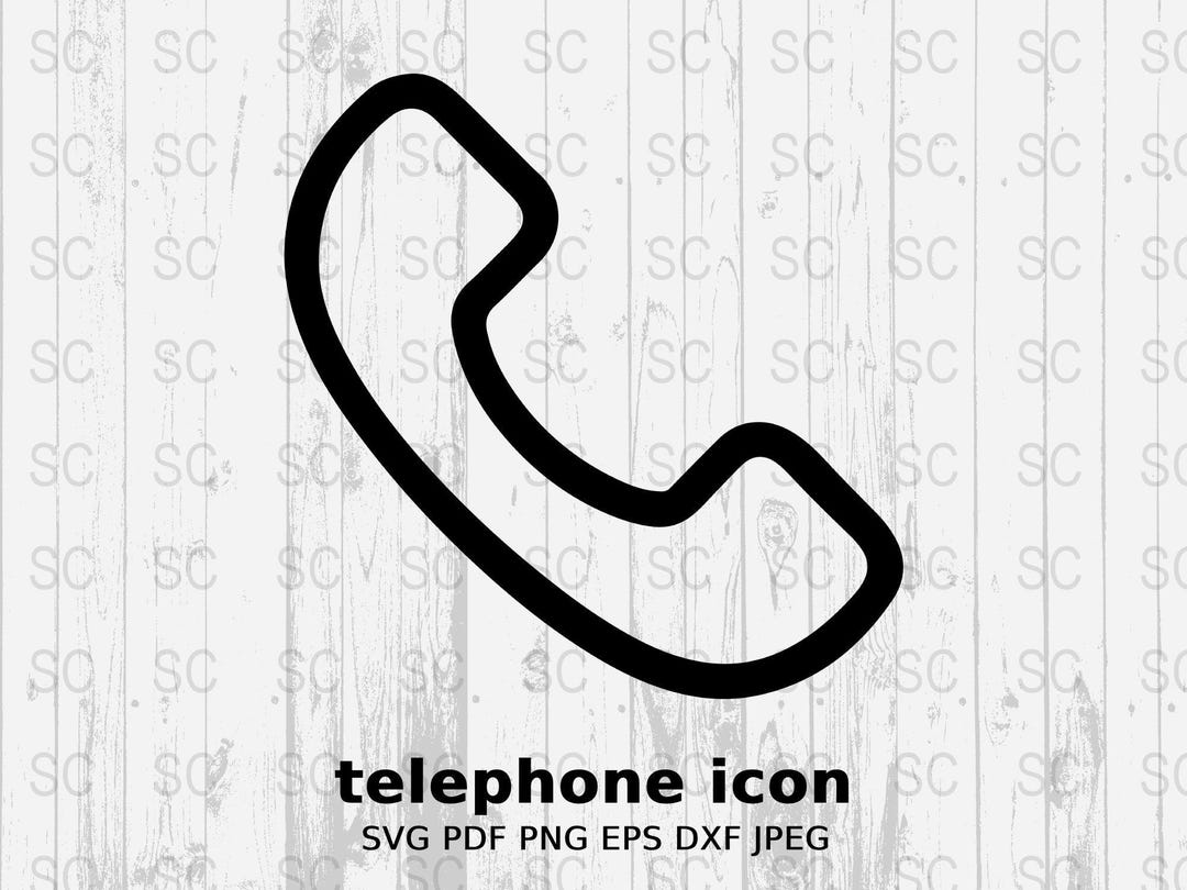Telephone Icon Silhouette SVG, Landline Clipart, Communication Symbol ...