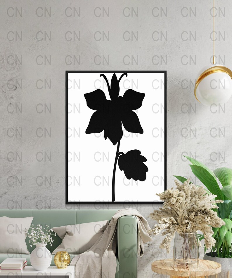 Columbine Silhouette, Columbine Flower SVG, Floral Silhouette, Nature ...