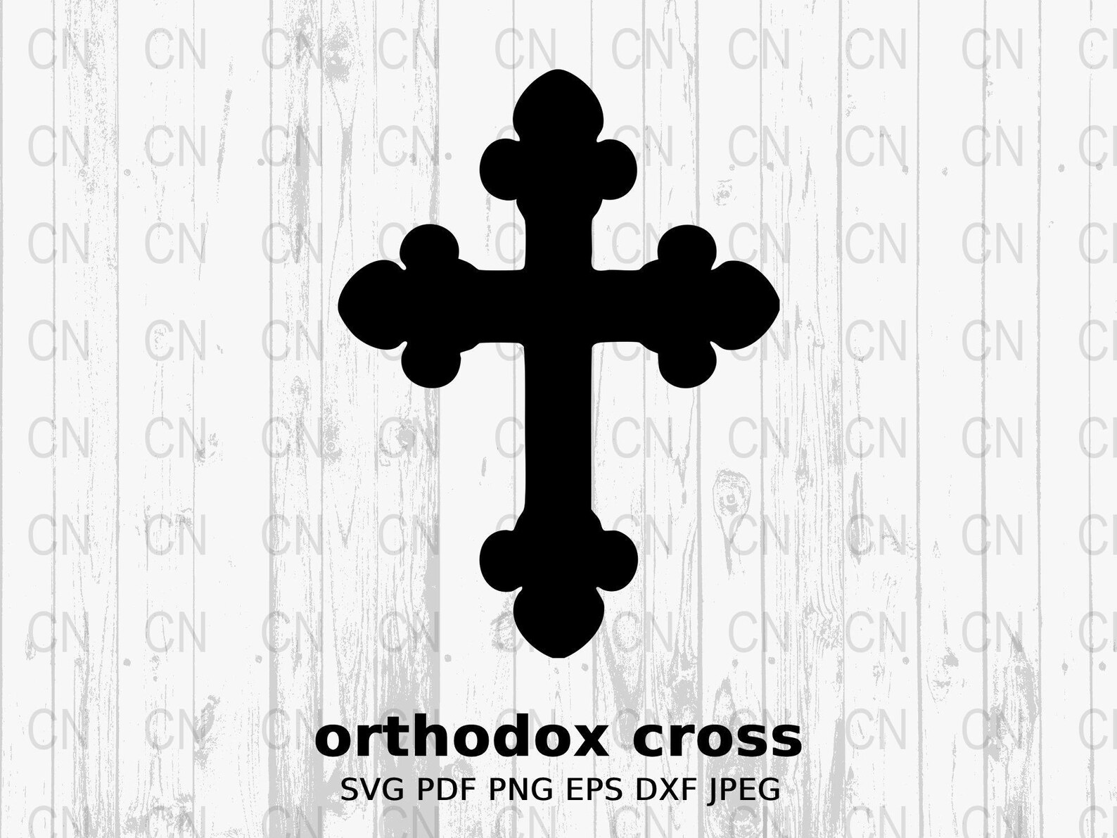 Orthodox Cross Silhouette, Orthodox Cross Silhouette SVG, Christian ...