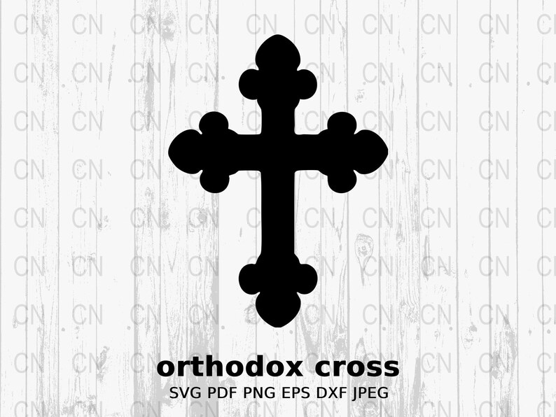 Orthodox Cross Silhouette, Orthodox Cross Silhouette SVG, Christian ...