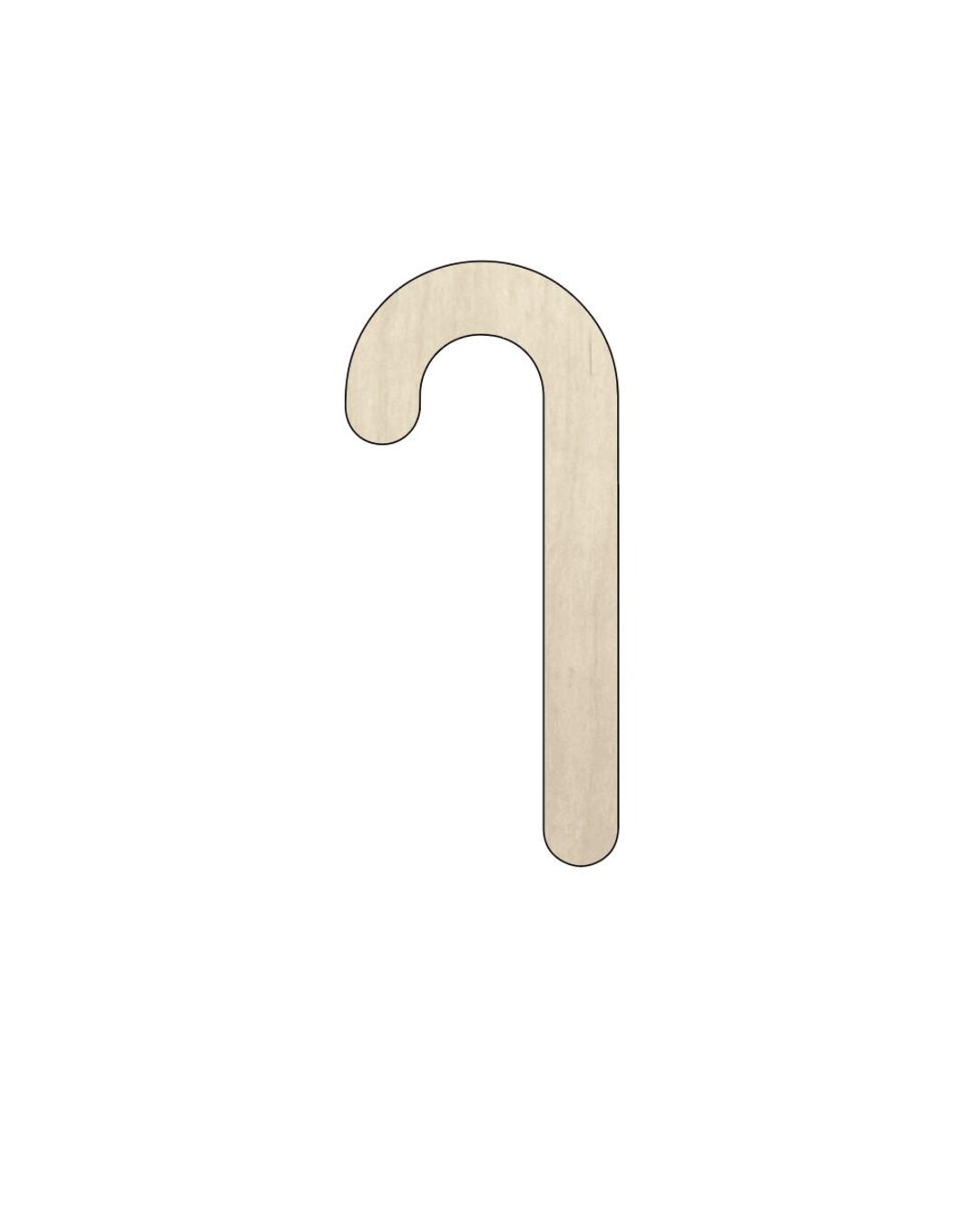 Unfinished Wooden Candy Cane Cutout, Wood Holiday Shape for Crafts, DIY ...
