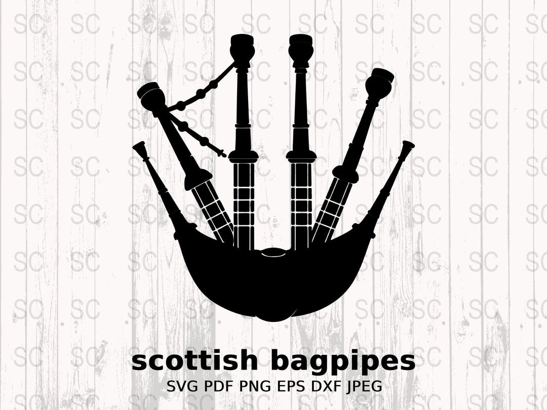 Scottish Bagpipes SVG, Traditional Music Instrument, Celtic Bagpipe ...
