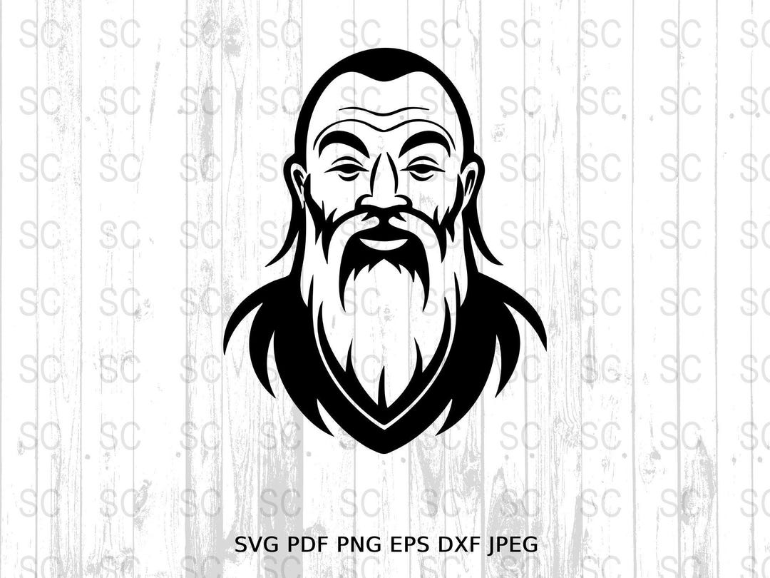 Laozi Silhouette SVG, Taoist Philosopher Clipart, Ancient Wisdom Icon ...