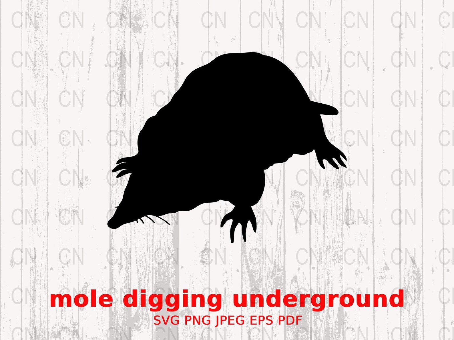 Underground Mole Digging Silhouette SVG, Wild Animal Clipart, Nature ...