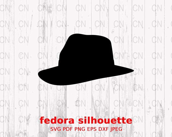 Classic Fedora Hat. Cut Files for Cricut. Clip Art (eps, Svg, Pdf, Png ...