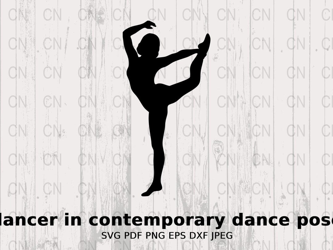 Dancer Contemporary Dance Pose Silhouette SVG, Modern Dance Clipart ...