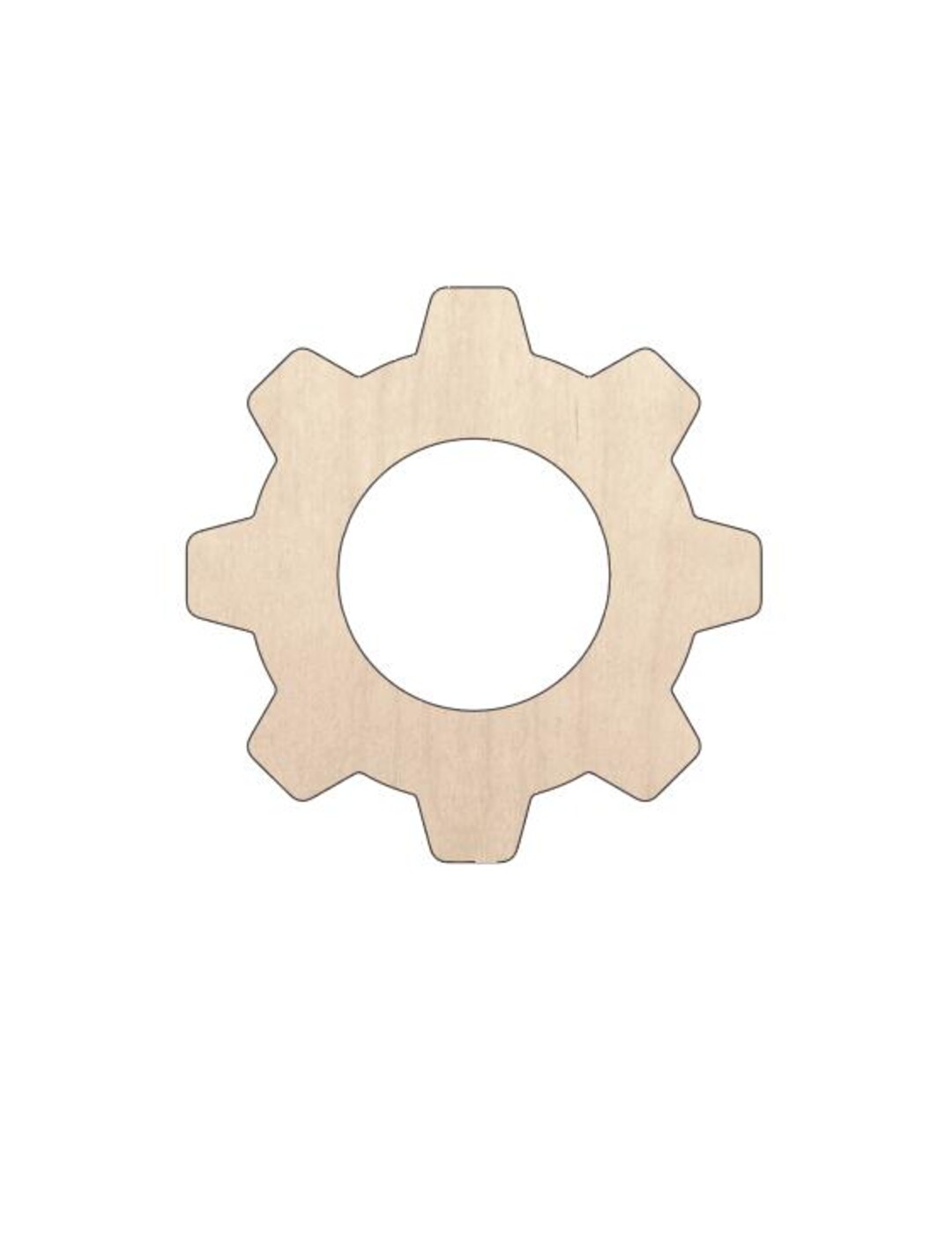 Gear Wooden Cutout Blank, Unfinished Wood Gear Shape for Crafts, DIY ...