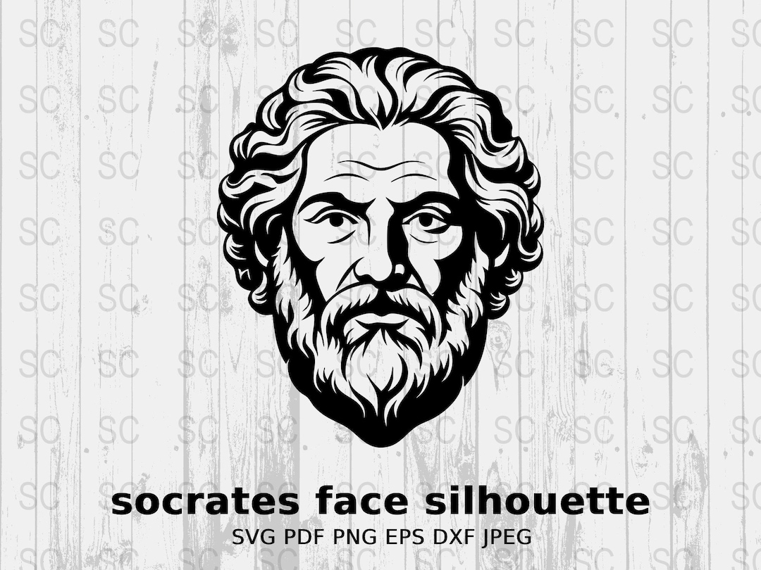 Socrates Face Silhouette SVG, Ancient Greek Philosopher Icon Clipart ...