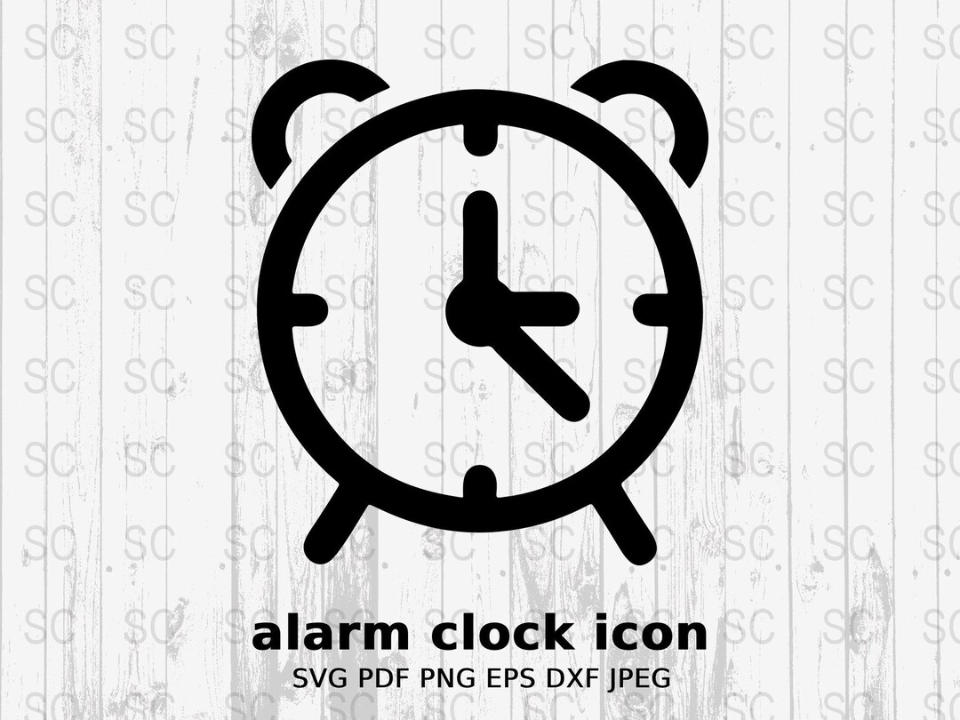 Alarm Clock Icon SVG, Time Icon Clipart, Clock Symbol Cut File, Wake up ...