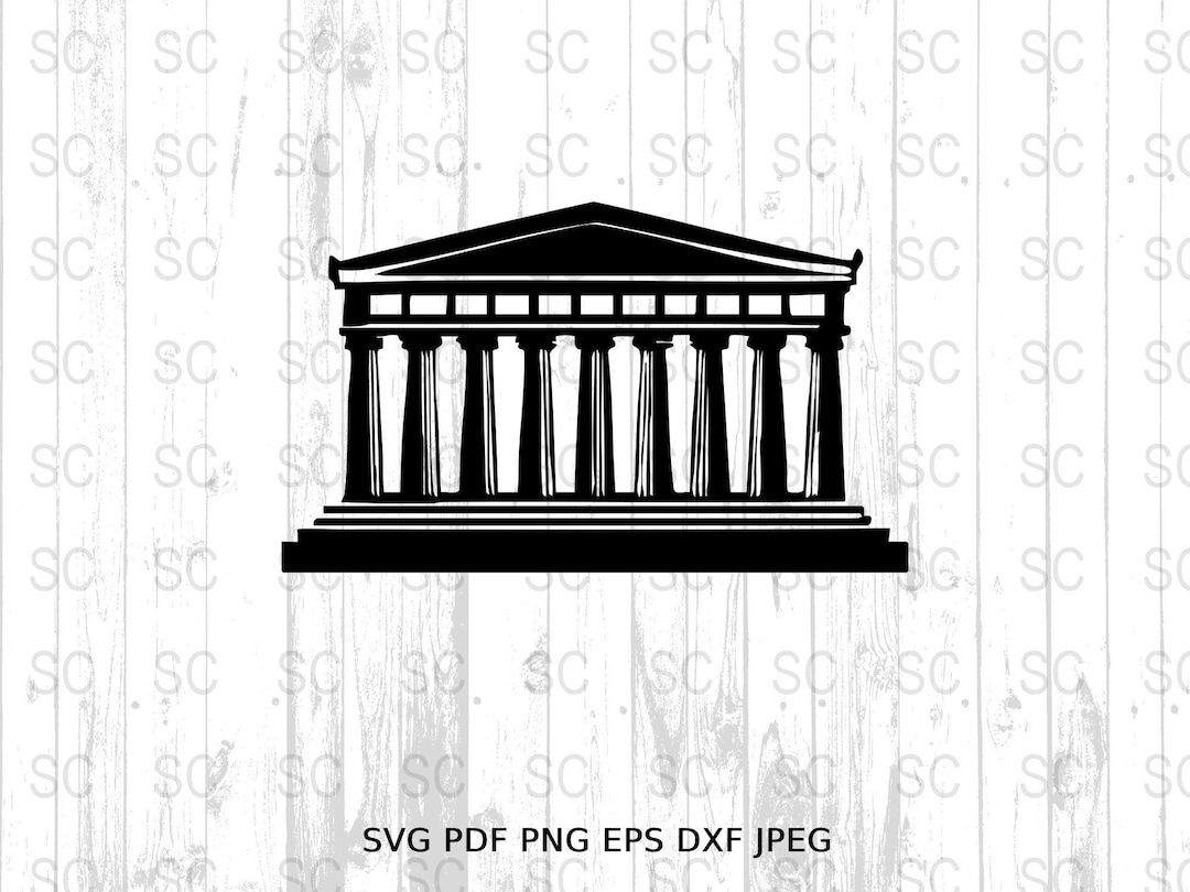Parthenon Greece Silhouette SVG, Ancient Landmark Clipart, Greek ...