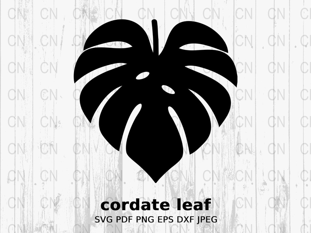 Cordate Leaf Silhouette SVG, Heart-shaped Leaf Clipart, Botanical ...