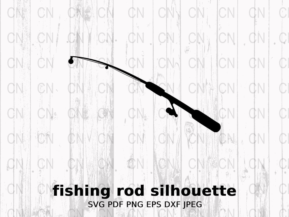 Fishing Rod Silhouette SVG, Angling Clipart, Fishing Gear Vector ...