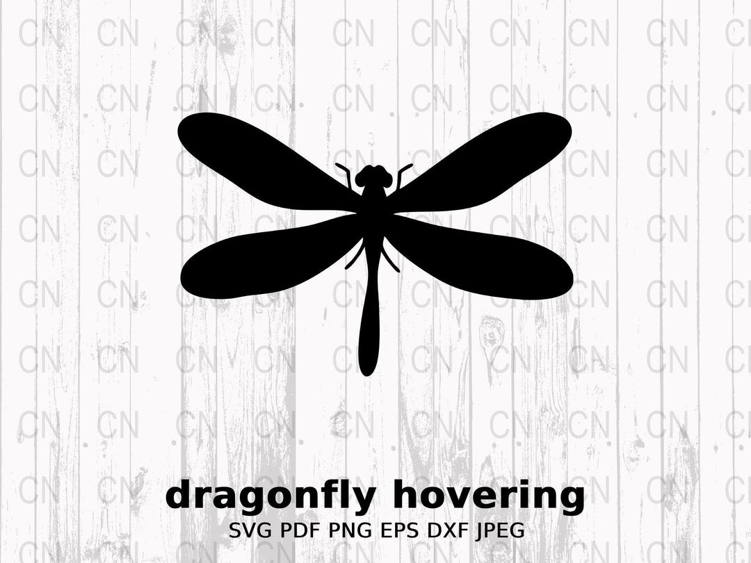 Dragonfly Hovering Silhouette SVG, Insect Clipart, Flying Bug Vector ...