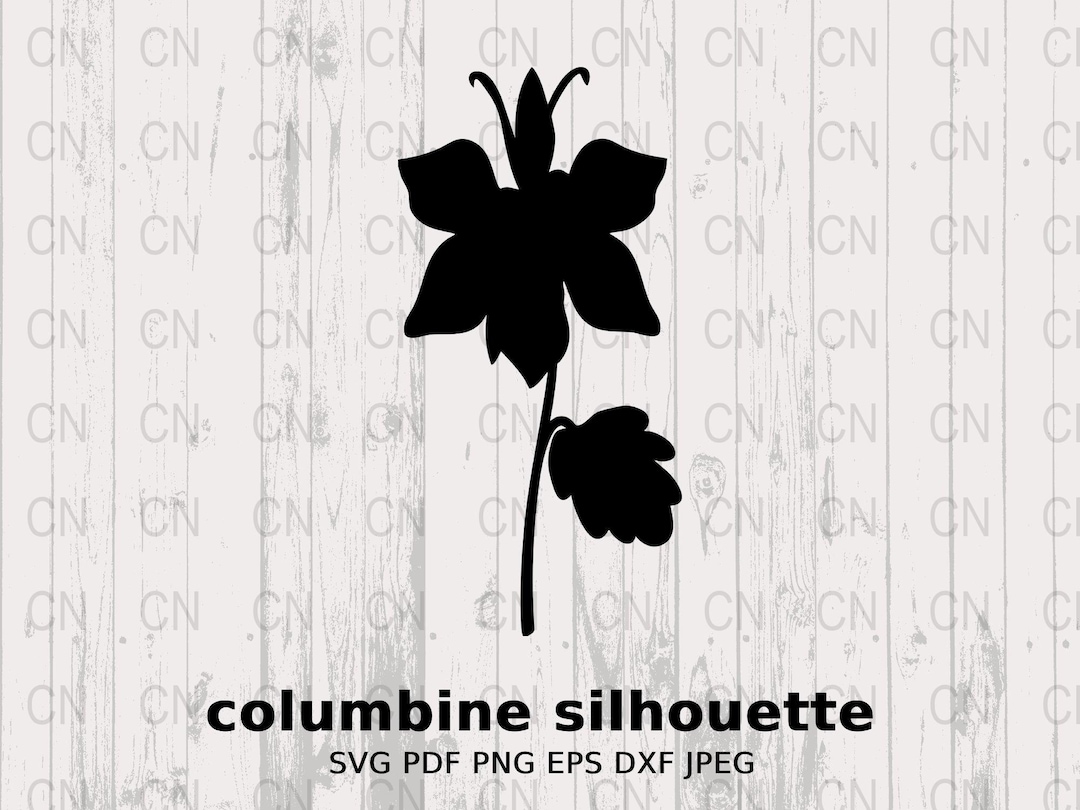 Columbine Silhouette, Columbine Flower SVG, Floral Silhouette, Nature ...