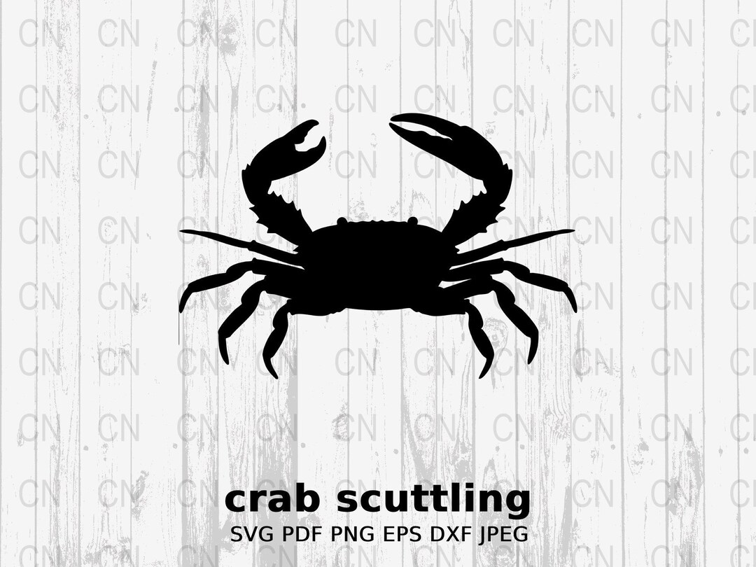Crab Scuttling Silhouette SVG, Marine Creature Clipart, Ocean Animal ...