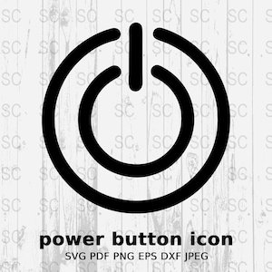 Power Button Icon Silhouette SVG, on off Switch Clipart, Energy Symbol ...