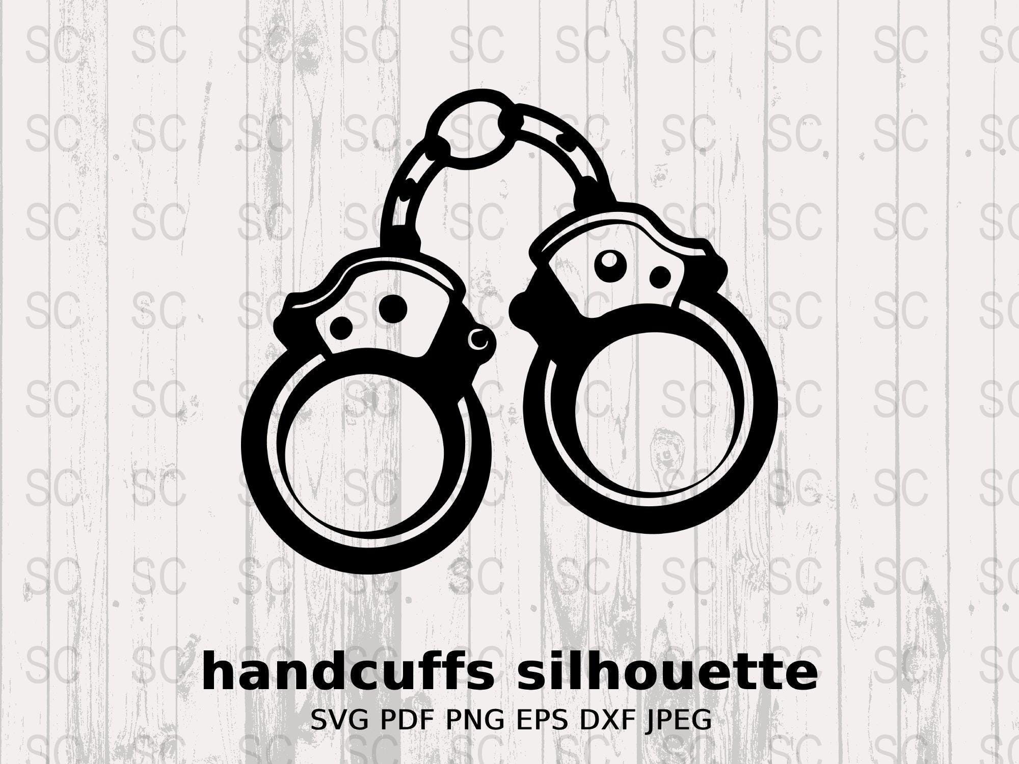 Handcuffs Silhouette SVG, Police Gear Icon Clipart, Law Enforcement ...