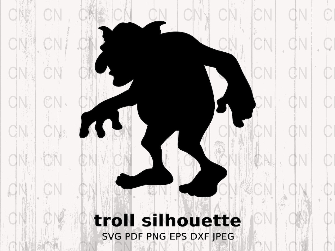 Troll Silhouette SVG, Fantasy Creature Clipart, Mythical Character ...