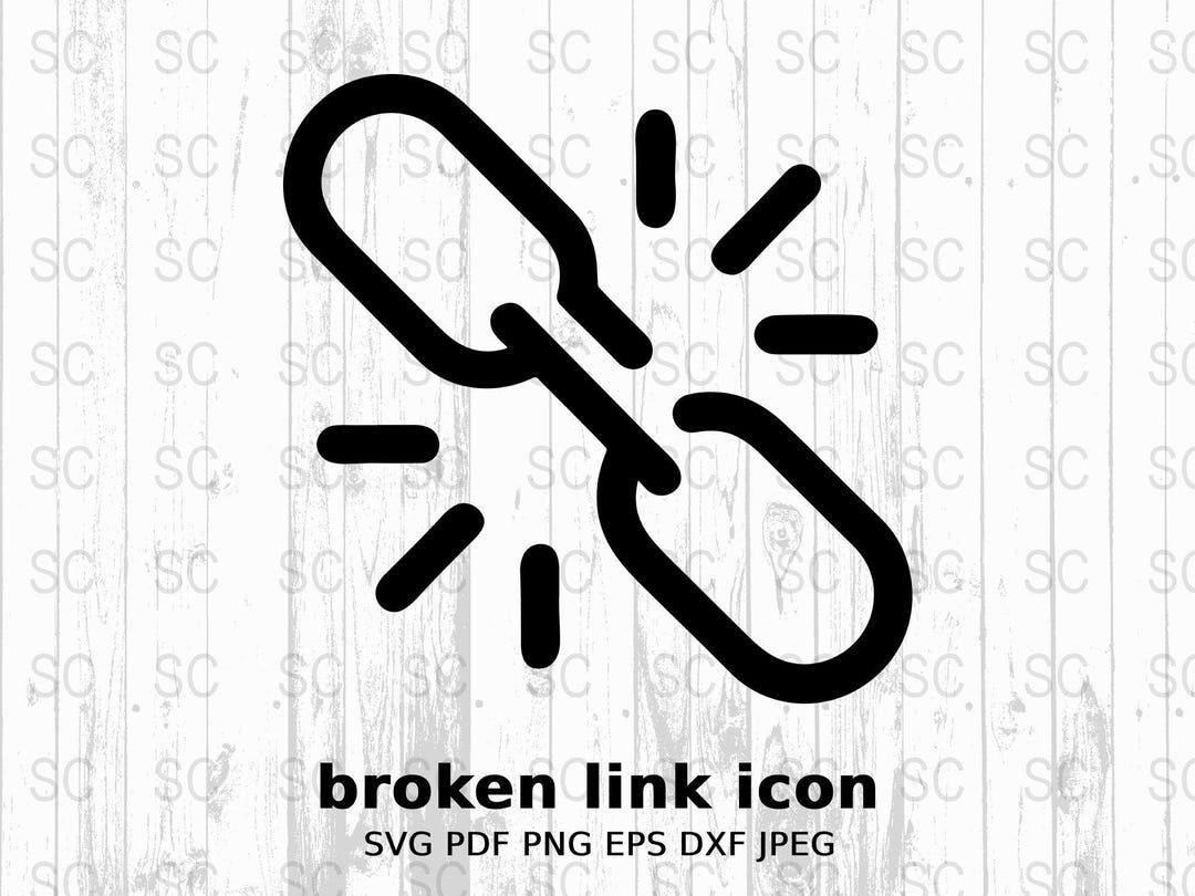 Broken Link Icon Silhouette SVG, Link Error Clipart, Broken Chain ...