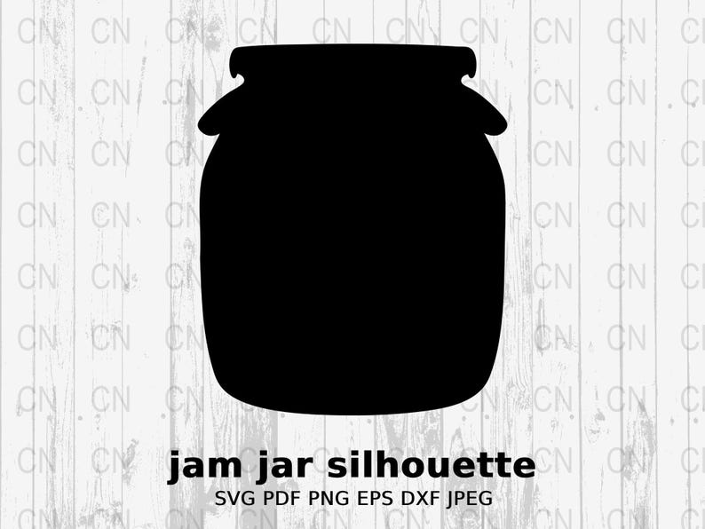 Jam Jar SVG, Preserve Silhouette, Food Clipart, Kitchen Vector, Digital ...
