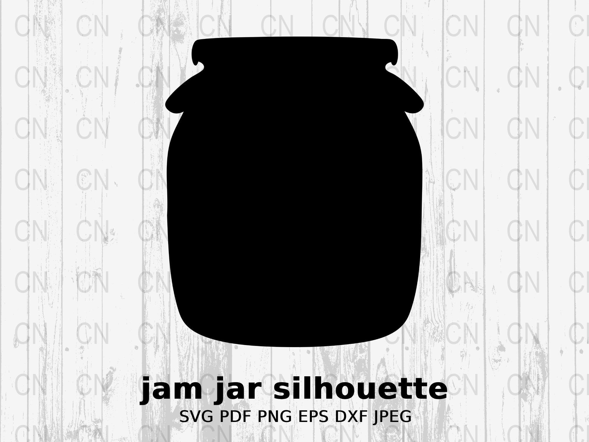 Jam Jar SVG, Preserve Silhouette, Food Clipart, Kitchen Vector, Digital ...