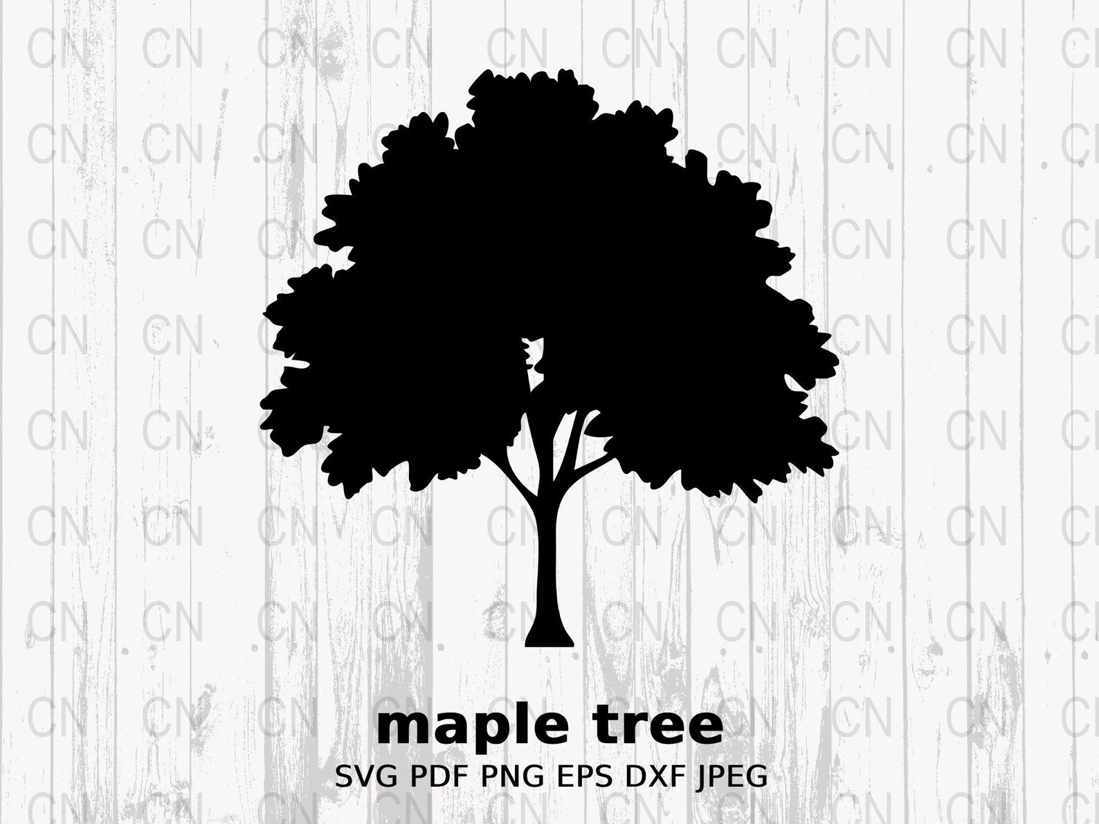 Maple Tree Silhouette, Maple Tree SVG, Autumn Tree Silhouette, Nature ...