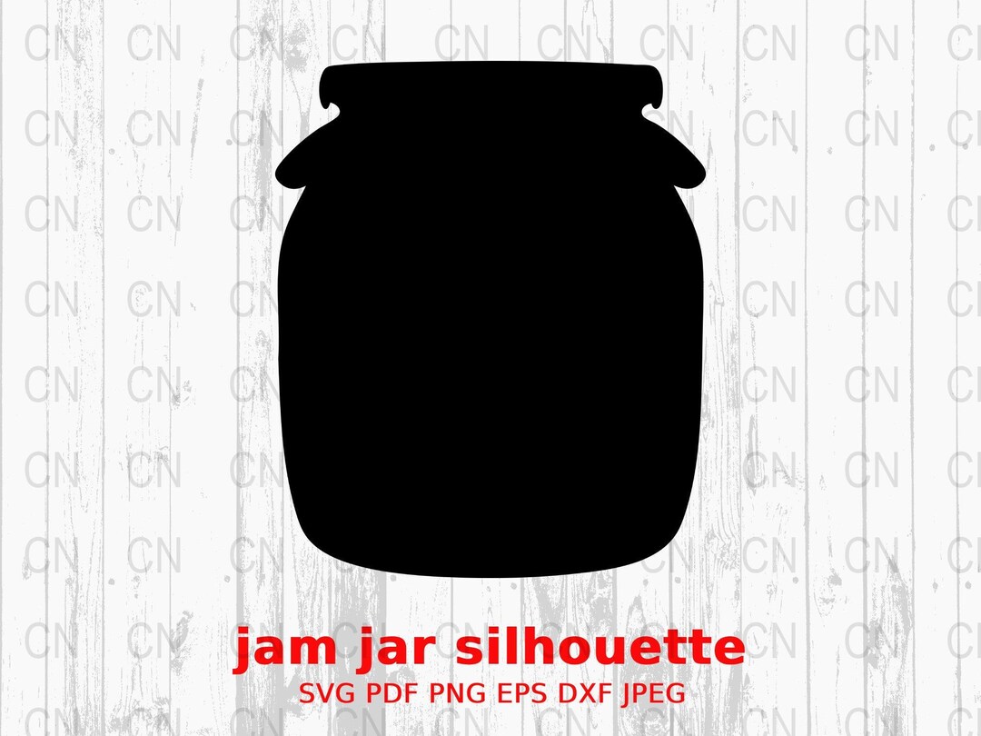 Jam Jar Silhouette SVG, Food Jar Clipart, Sweet Spread Vector, Jam in ...