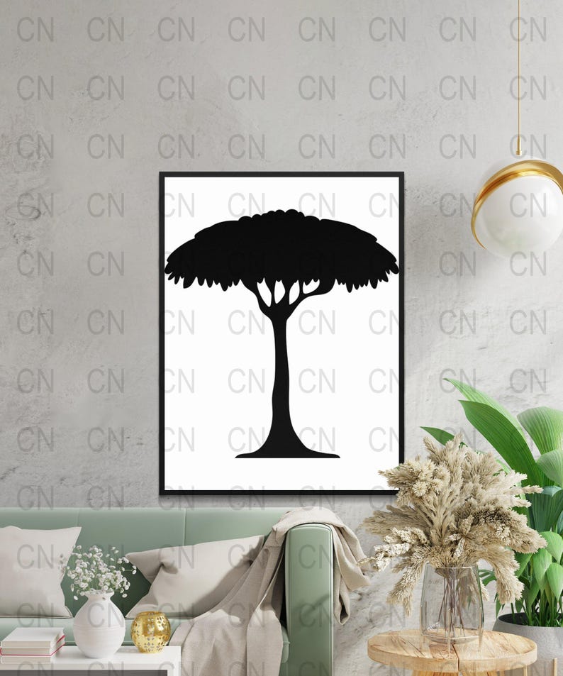 Banyan Tree Silhouette SVG, Tropical Tree Clipart, Nature Vector ...