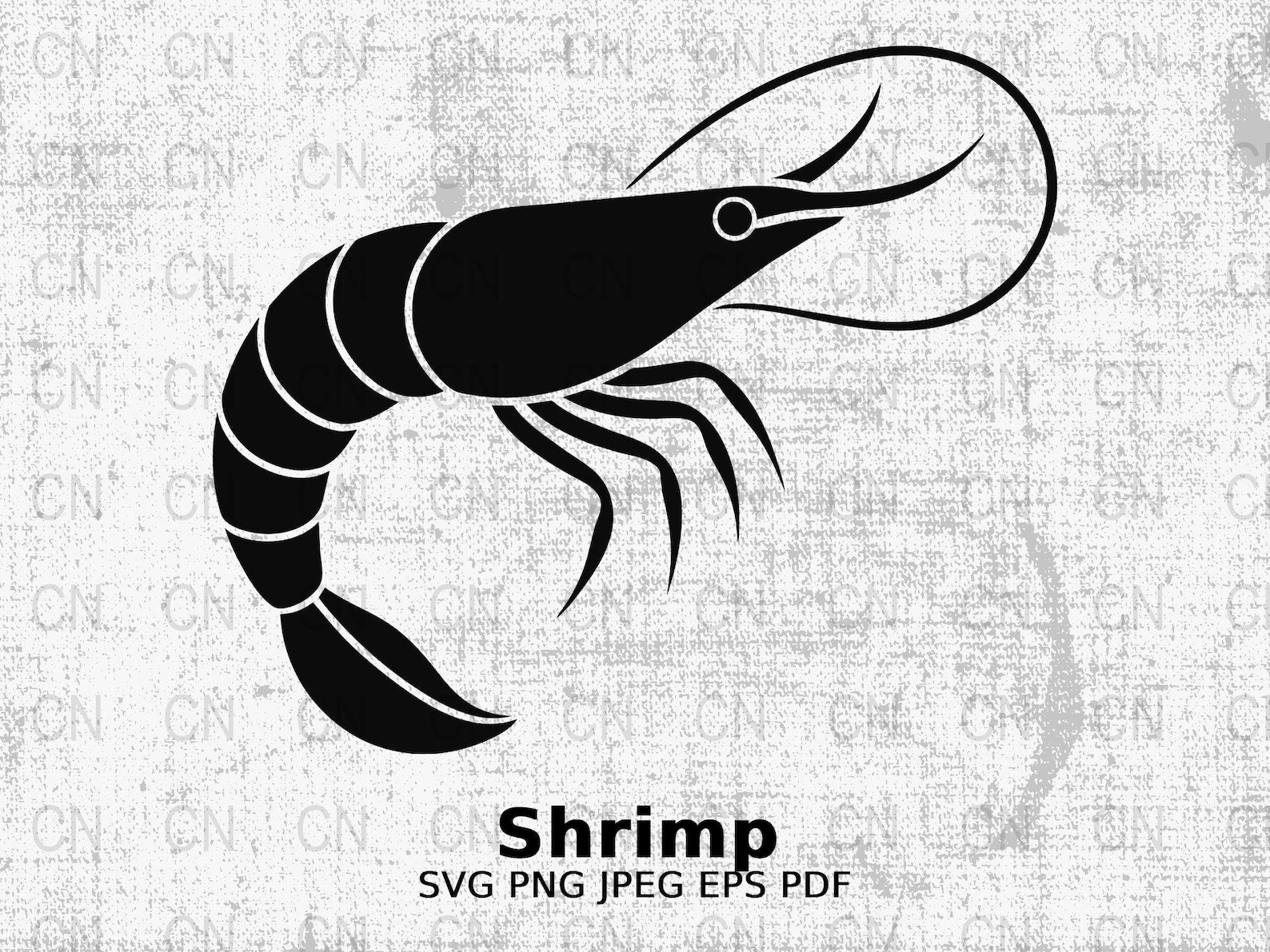 Shrimp Svg Png Jpeg Dxf, Vector Cutting Files for Silhouette Cameo ...