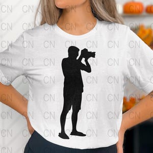 Man Holding a Camera Silhouette SVG, Photographer Clipart, Photography ...