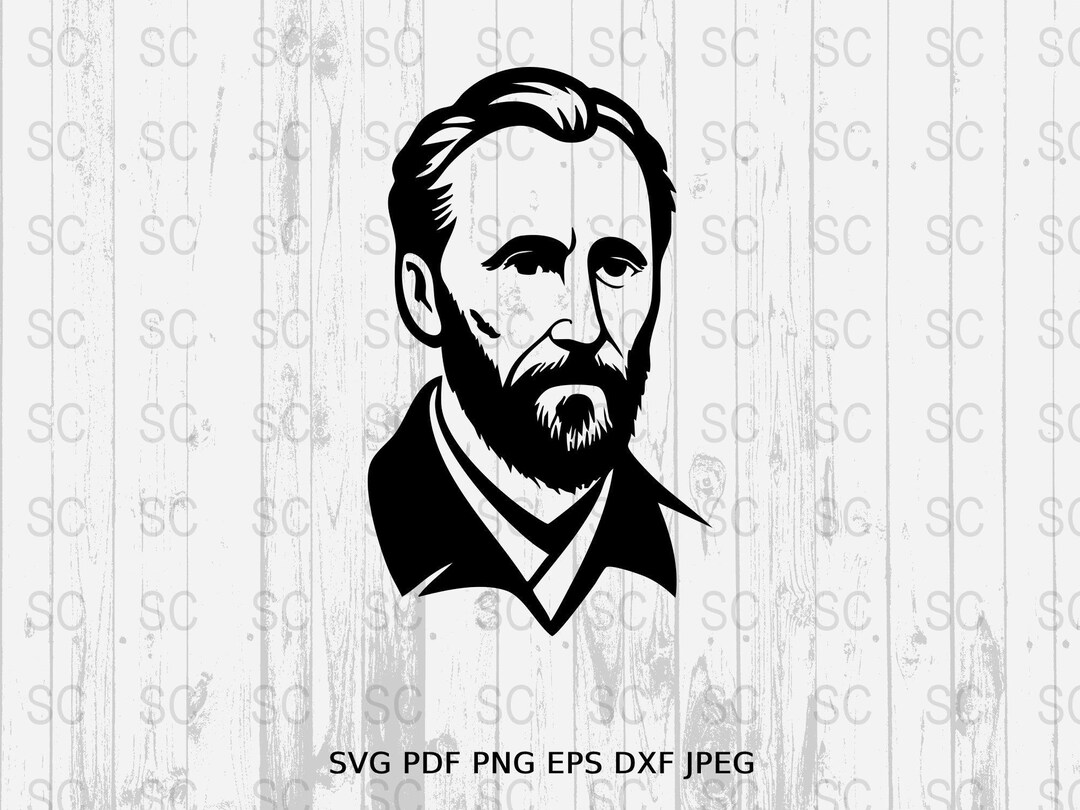 Vincent Van Gogh Silhouette SVG, Painter Clipart, Artistic Icon Vector ...
