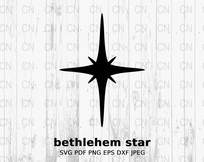 Christmas Line Art Nativity Star Svg Png Instant Digital Download ...