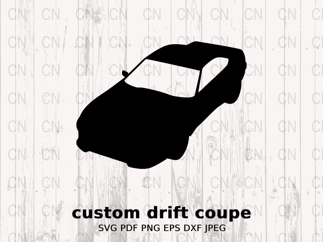 Custom Drift Coupe Silhouette SVG, Drift Car Clipart, Sports Car Vector ...