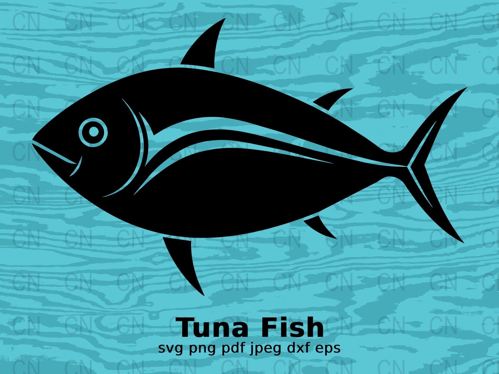 Digital Tuna Fish SVG Illustration Art Download, Printable Ocean Life ...