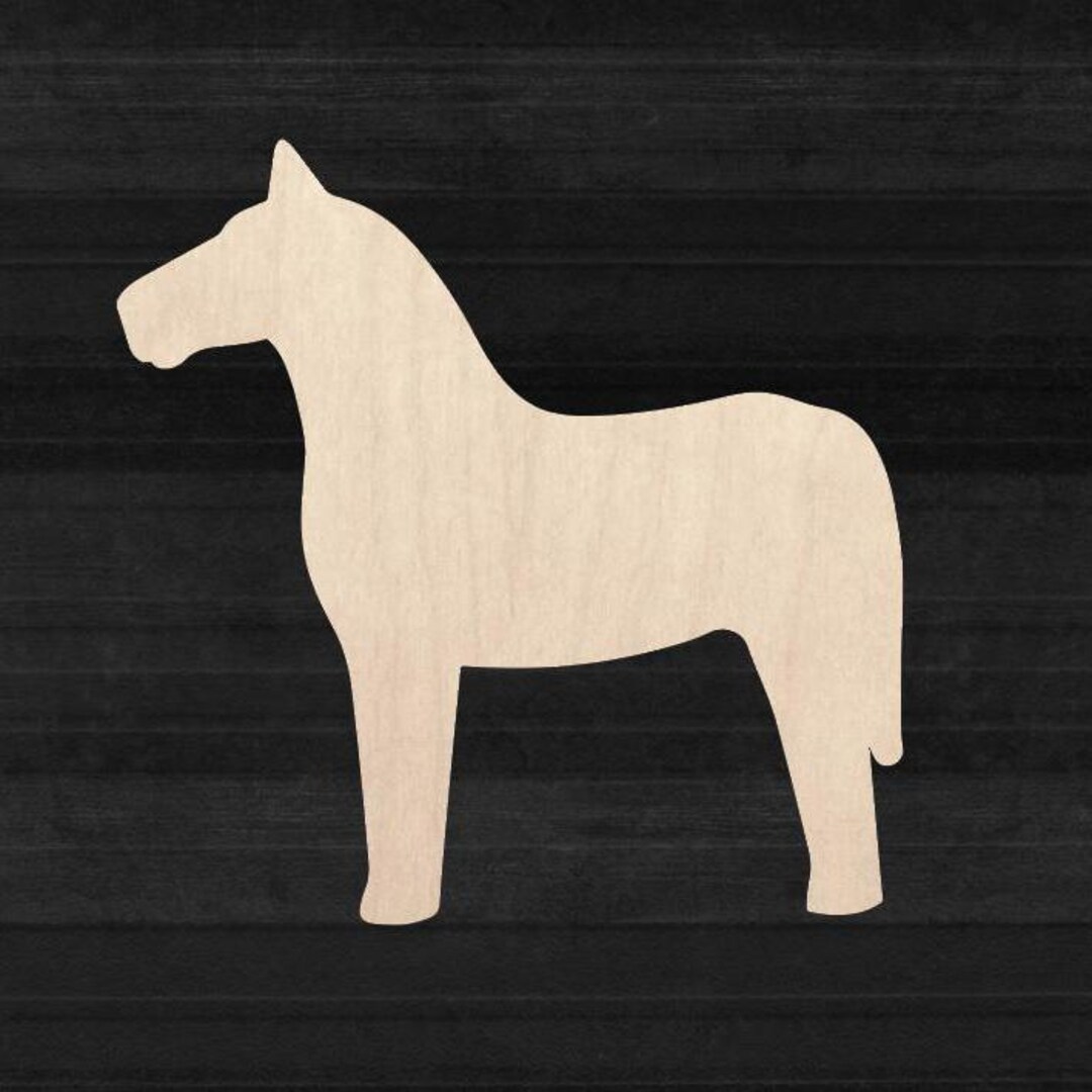 Dala Horse Shape Laser Cut Baltic Birch Plywood Shapes Unfinished Wood ...