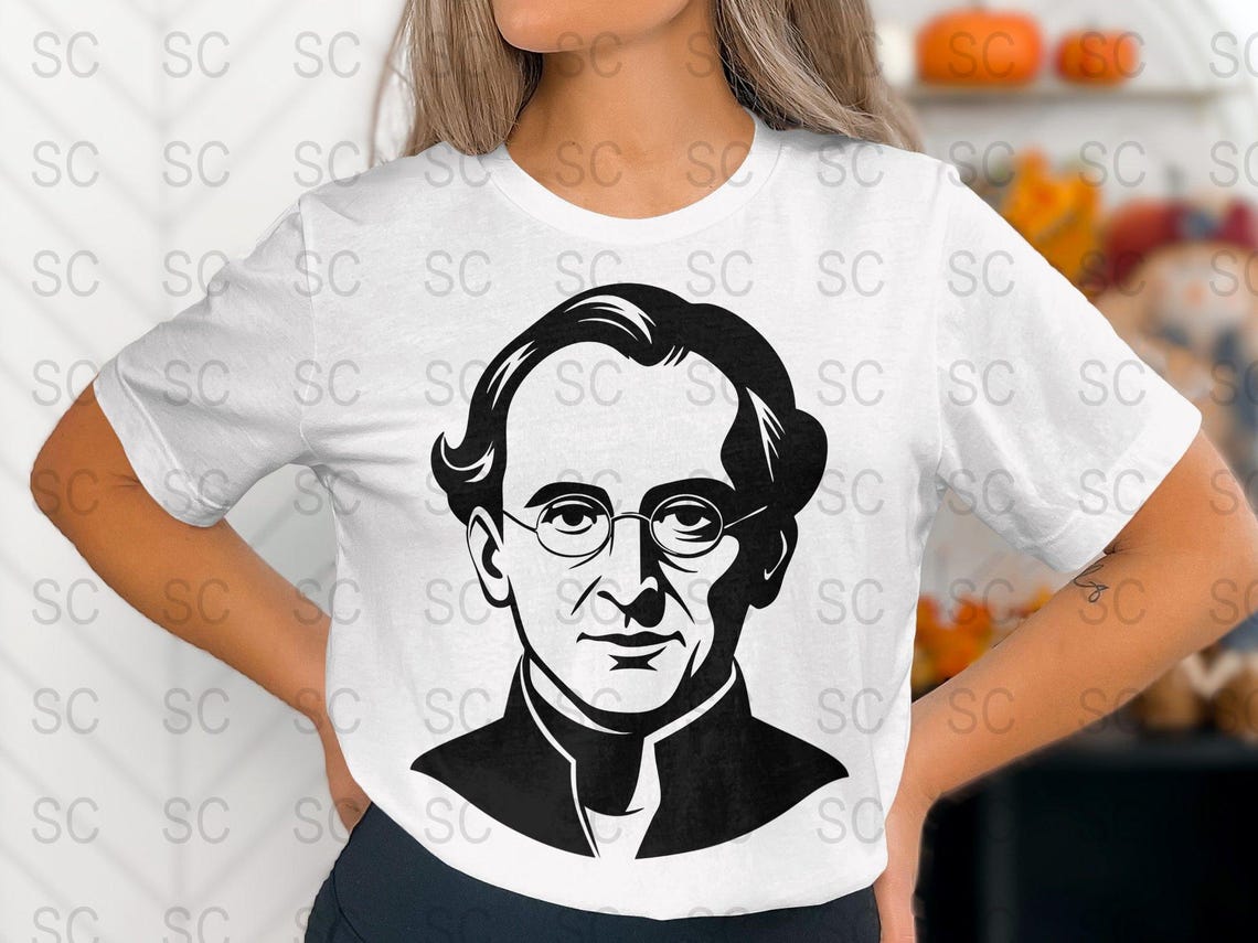 Gregor Mendel Face Silhouette SVG, Geneticist Portrait Clipart ...