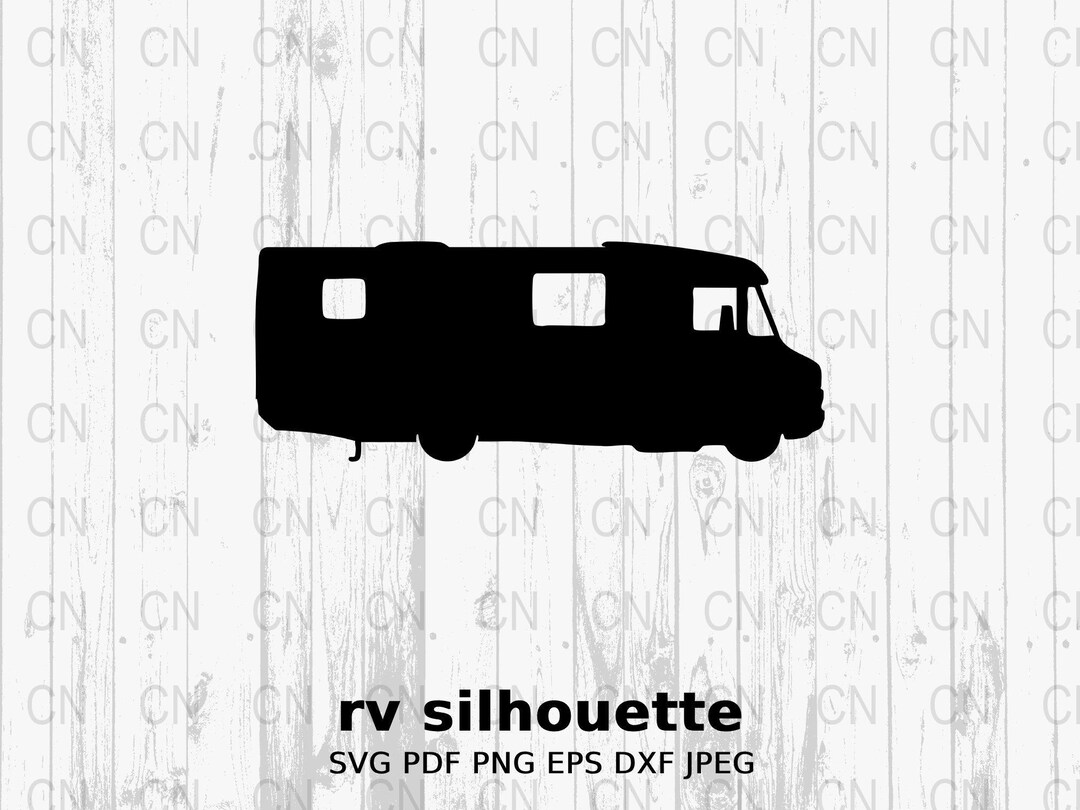 RV Silhouette SVG, Camper Clipart, Travel Trailer Vector, Road Trip ...