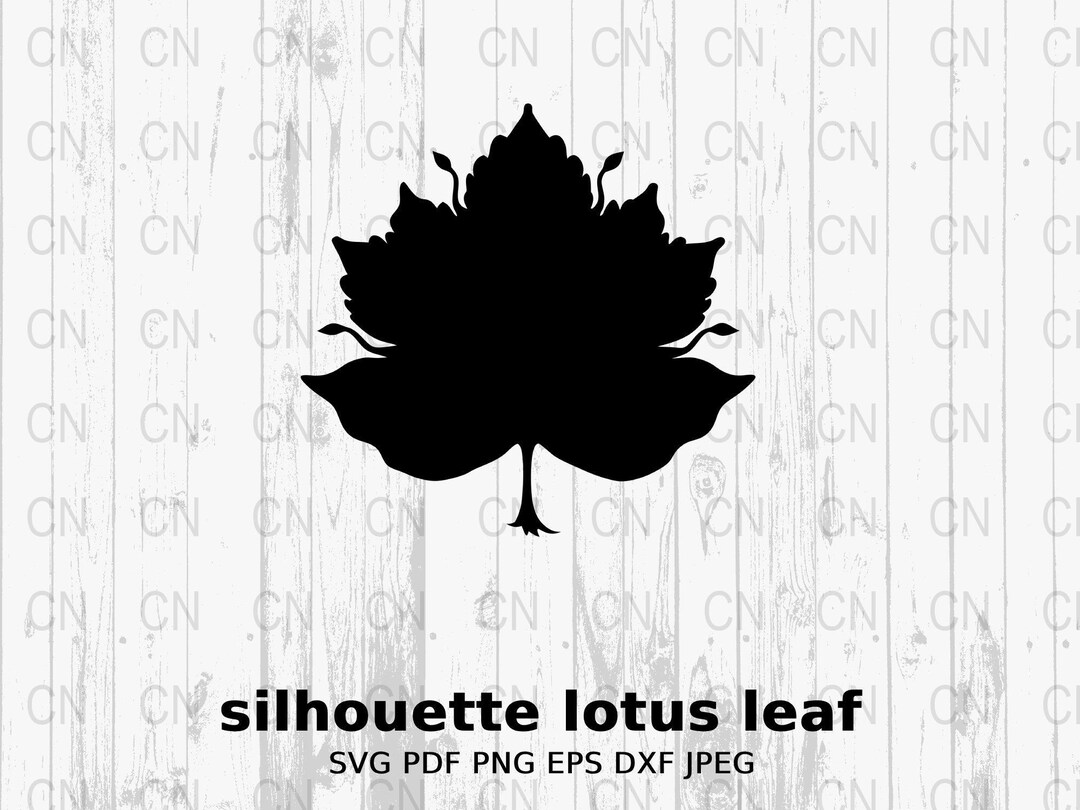 Lotus Leaf Silhouette SVG, Lotus Flower Leaf Clipart, Botanical Vector ...