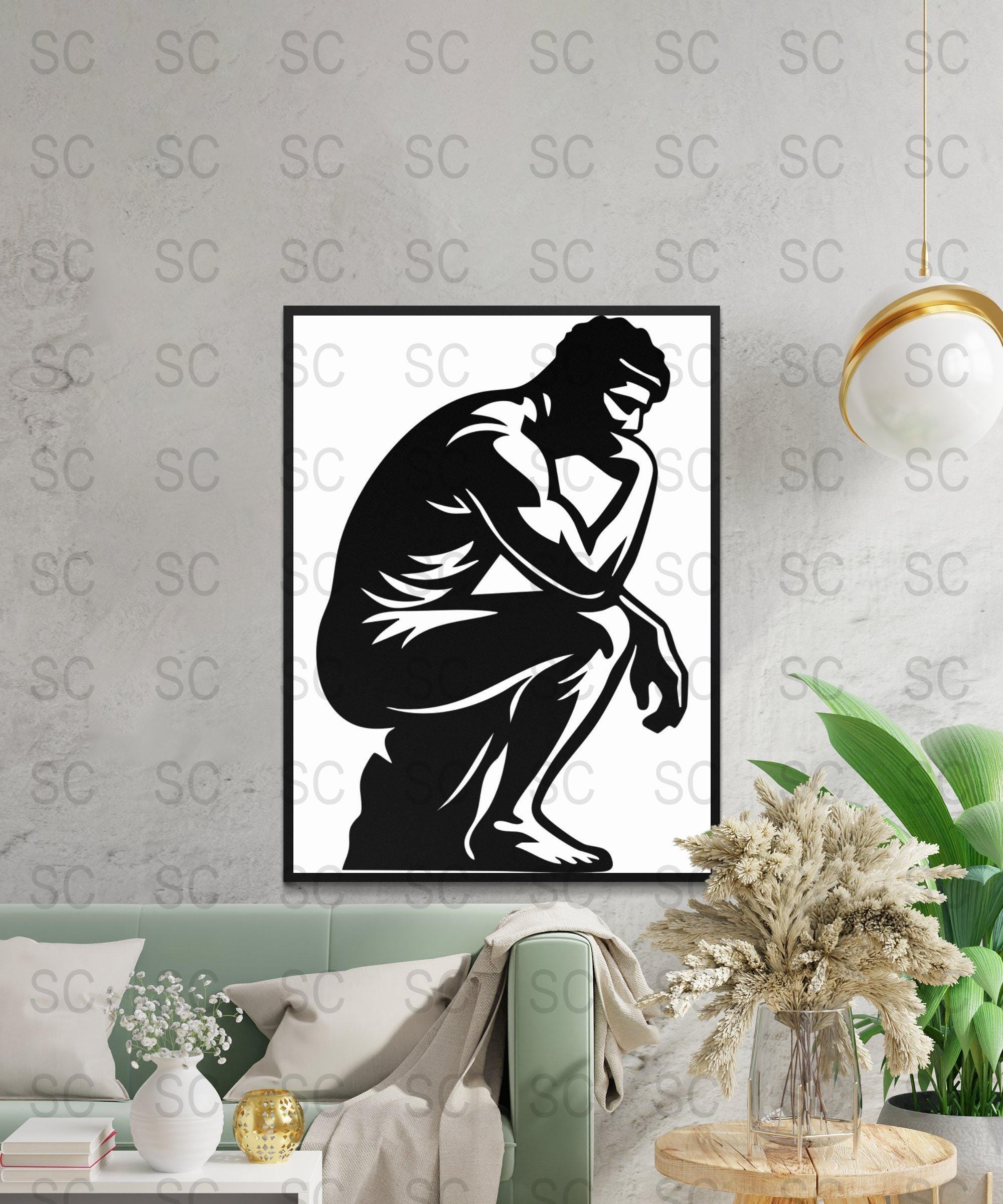 The Thinker Silhouette SVG, Rodin Sculpture Clipart, Classical Art Icon ...